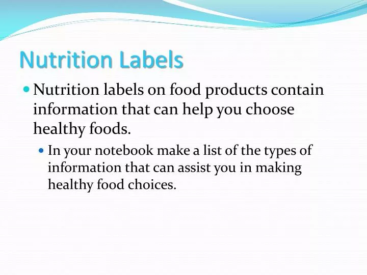 PPT - Nutrition Labels PowerPoint Presentation, free download - ID:2092503
