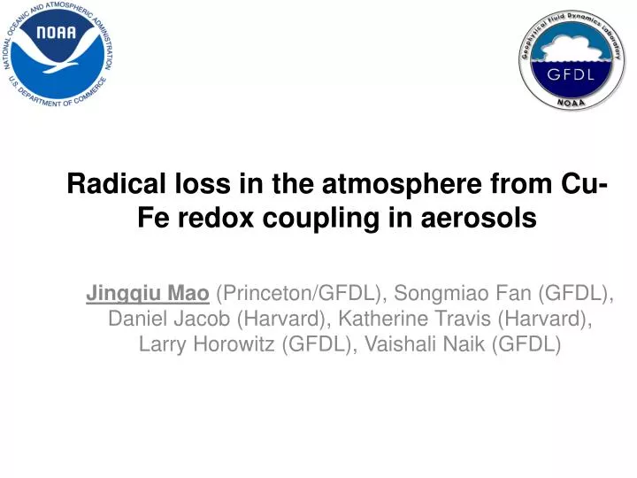 PPT - Radical loss in the atmosphere from Cu-Fe redox coupling in ... PPT - Radical loss in the atmosphere from Cu-Fe redox coupling in ...
