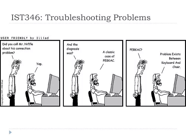 PPT - IST346: Troubleshooting Problems PowerPoint Presentation, free ...