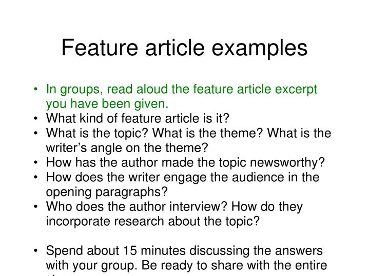 PPT - WRITING A FEATURE ARTICLE PowerPoint Presentation - ID:2093176