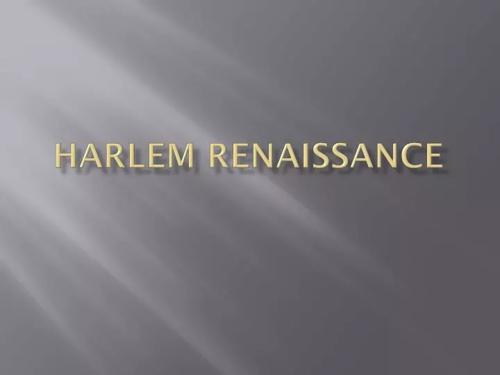 PPT - Harlem Renaissance PowerPoint Presentation, free download - ID ...