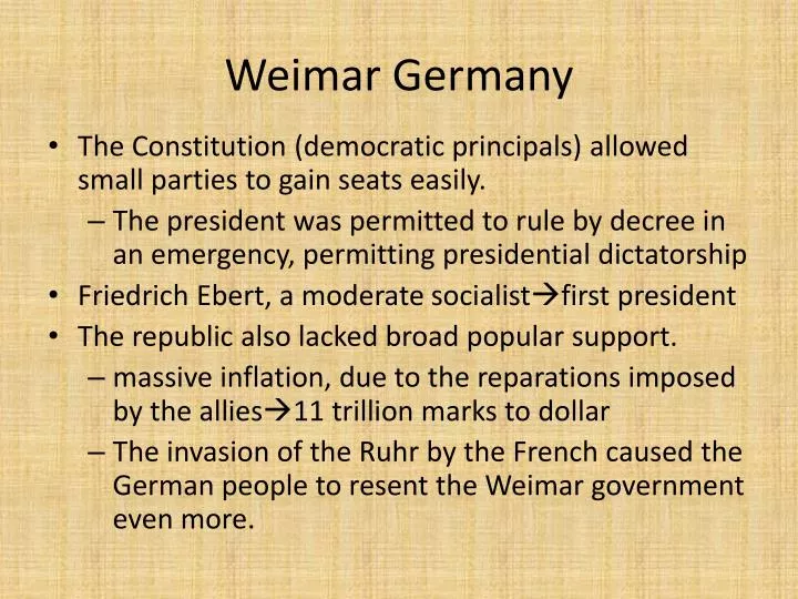 PPT - Weimar Germany PowerPoint Presentation, free download - ID:2093991