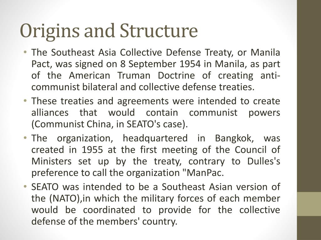 PPT - SEATO ( Southeast Asia Treaty Organization) PowerPoint ...