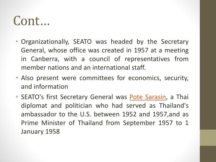 PPT - SEATO ( Southeast Asia Treaty Organization) PowerPoint ...