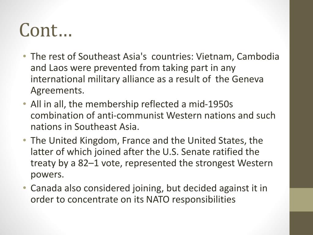 PPT - SEATO ( Southeast Asia Treaty Organization) PowerPoint ...