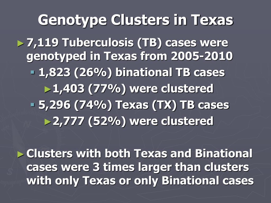 PPT - Tuberculosis Transmission Knows No Borders: Genotype Clusters ...
