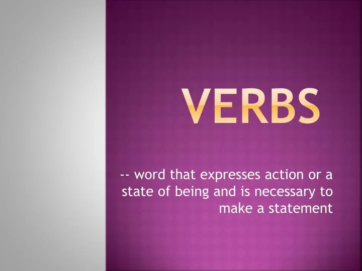 PPT - VERBS PowerPoint Presentation, free download - ID:2094742