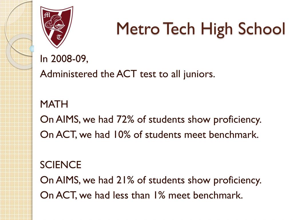 PPT - Metro Tech High School An College and Career Magnet School ...