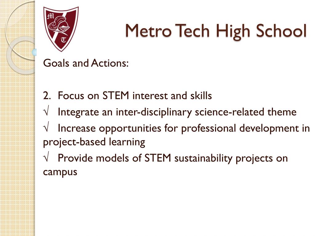 PPT - Metro Tech High School An College and Career Magnet School ...