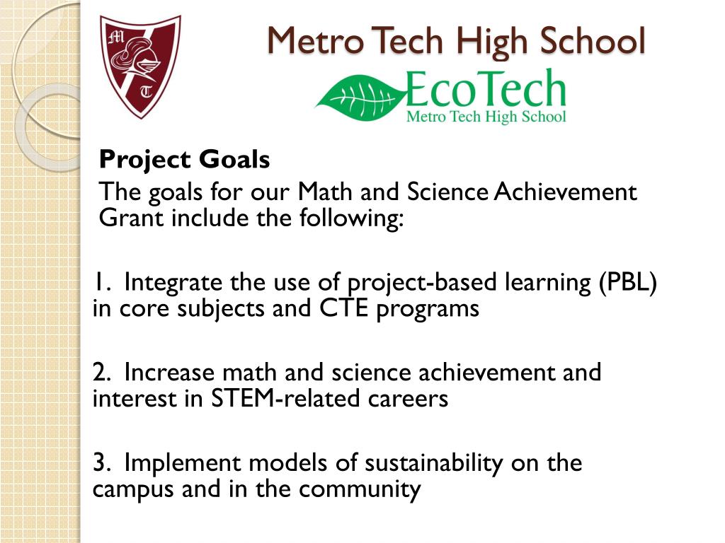 PPT - Metro Tech High School An College and Career Magnet School ...
