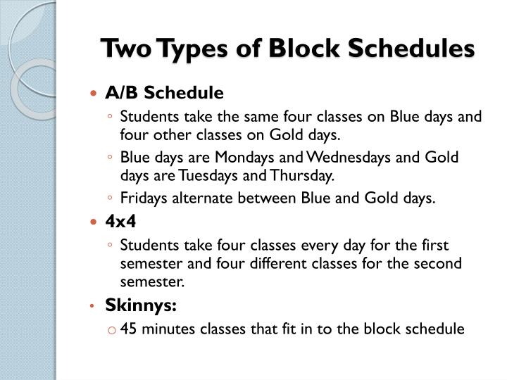 PPT - Block Scheduling PowerPoint Presentation - ID:2096071