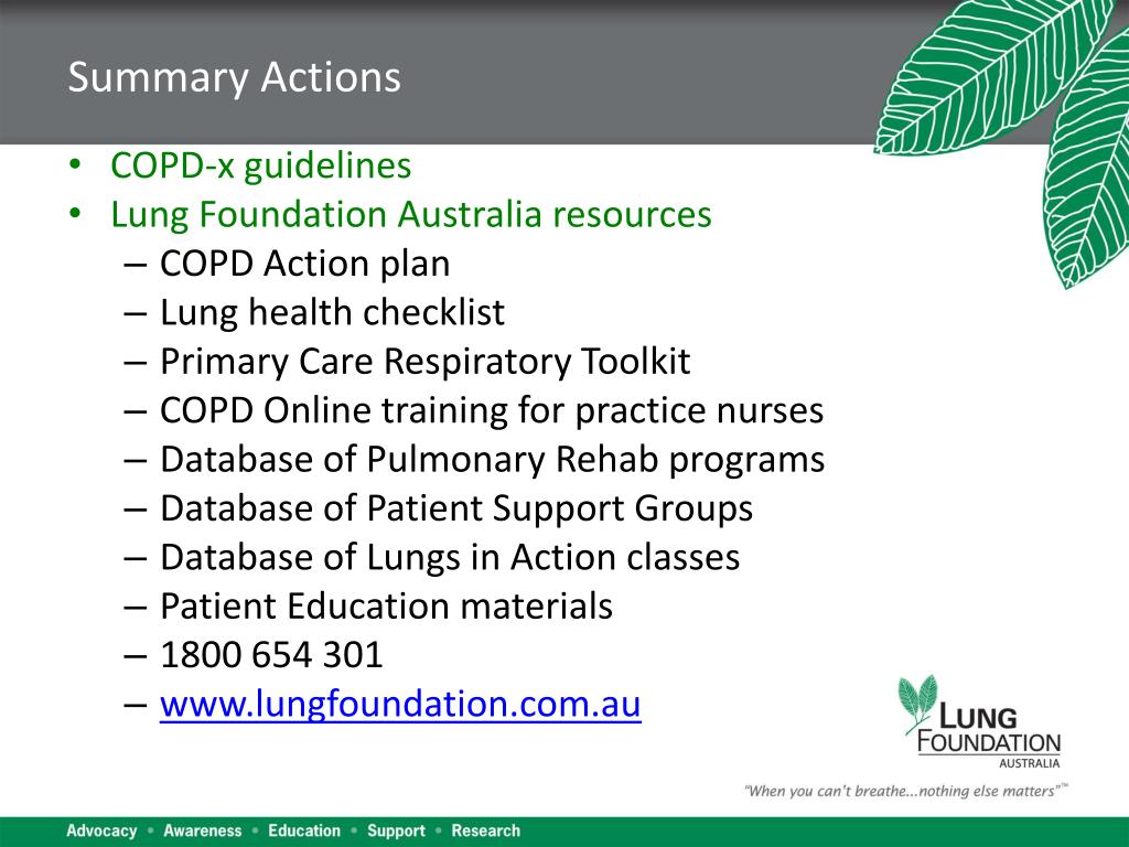 PPT - The COPD-X Plan: Australia and New Zealand guidelines for the ...