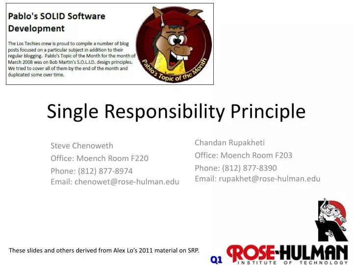 PPT - Single Responsibility Principle PowerPoint Presentation, free ...