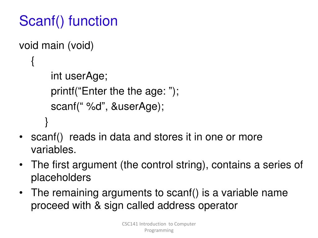 Ppt Csc141 Introduction To Computer Programming Powerpoint Presentation Id2097699