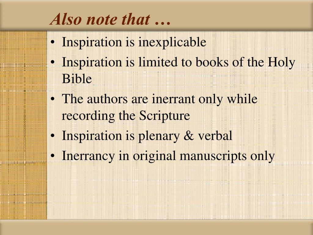 PPT - Inspiration of the Bible PowerPoint Presentation, free download ...
