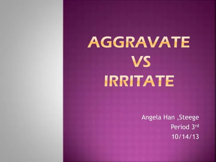 PPT - Aggravate vs Irritate PowerPoint Presentation, free download - ID ...