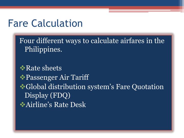 PPT - Fare Calculation PowerPoint Presentation - ID:2098537