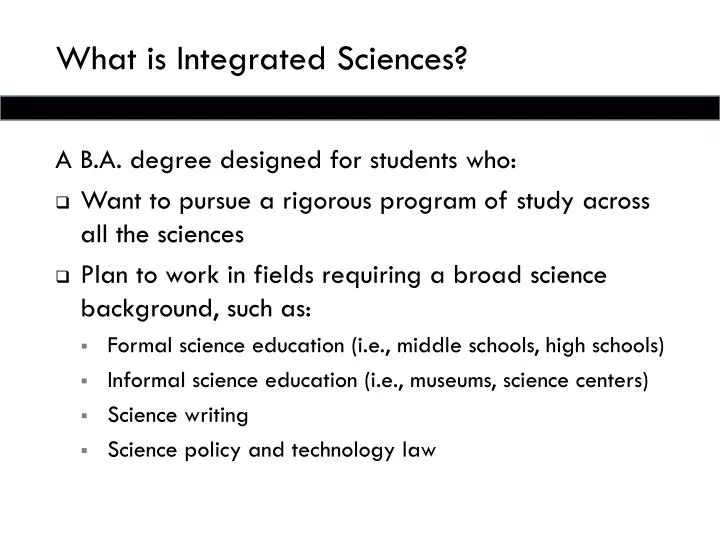 PPT - What is Integrated Sciences? PowerPoint Presentation, free ...