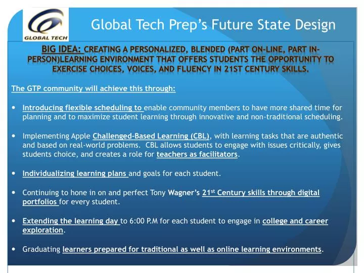 PPT - Global Tech Prep’s Future State Design PowerPoint Presentation ...
