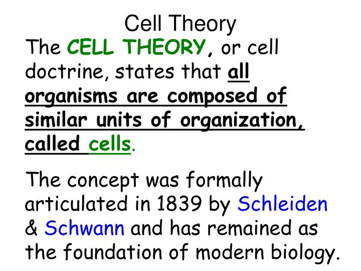 PPT - Cell Theory PowerPoint Presentation, free download - ID:2099327