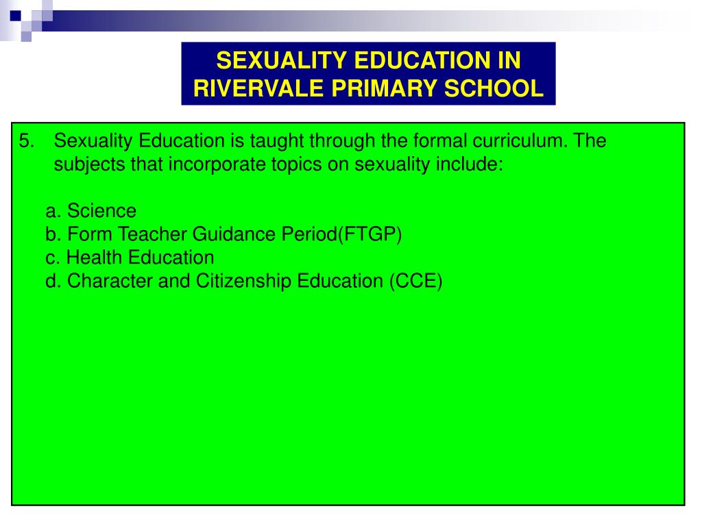 PPT - SEXUALITY EDUCATION @ RIVERVALE PRIMARY SCHOOL PowerPoint ...