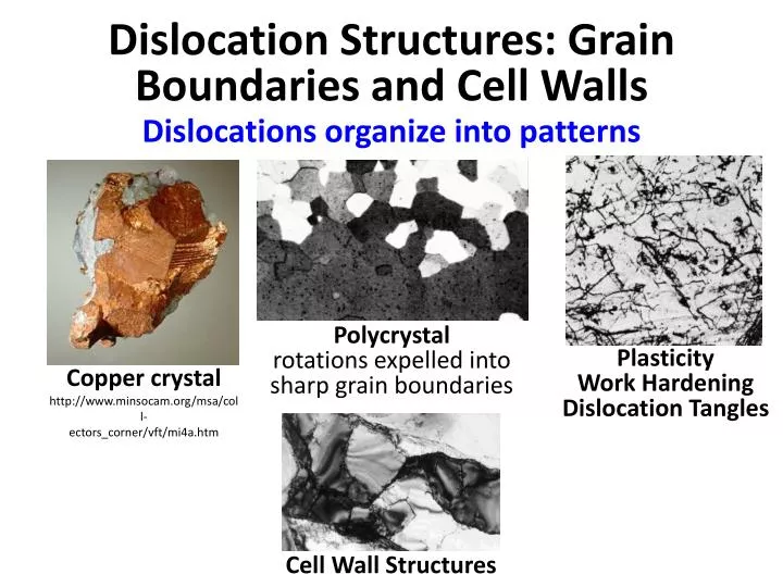PPT - Dislocation Structures: Grain Boundaries and Cell Walls ...