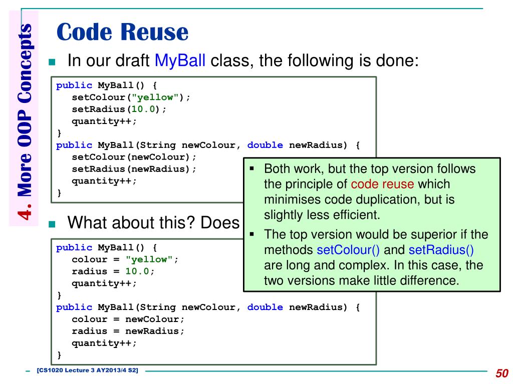 Ppt Cs1020 Lecture Note 3 Object Oriented Programming Oop Part 2 Designer Mode