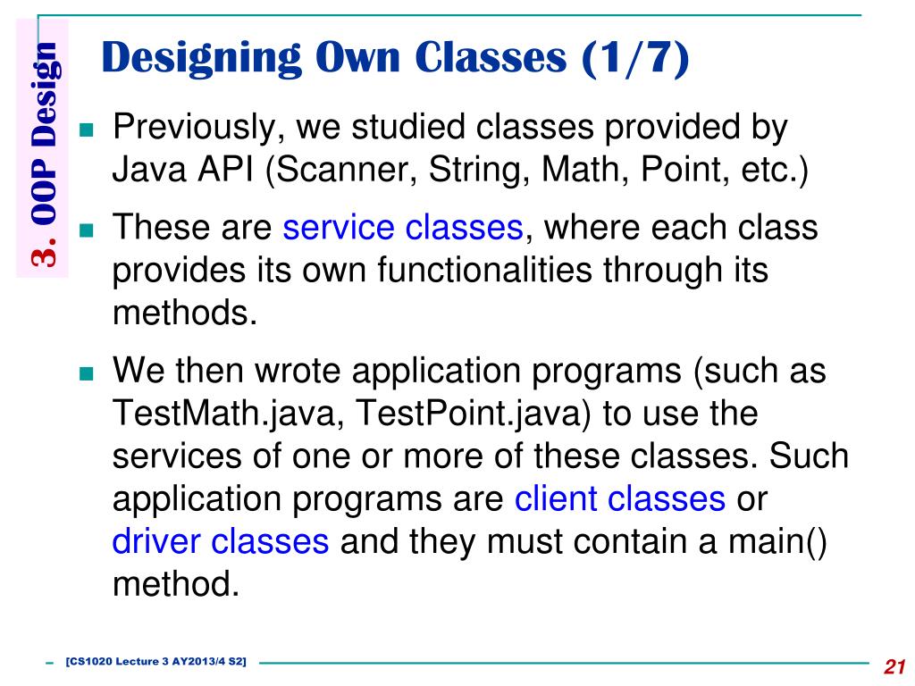 Ppt Cs1020 Lecture Note 3 Object Oriented Programming Oop Part 2 Designer Mode 4765
