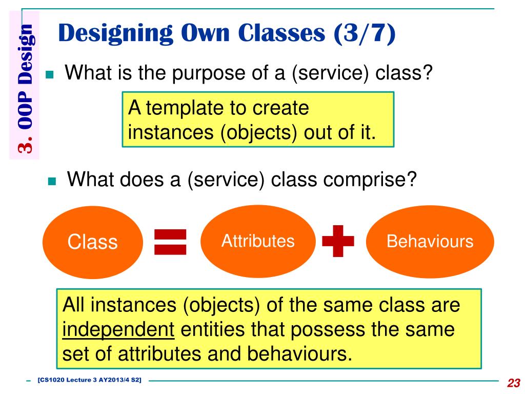 Ppt Cs1020 Lecture Note 3 Object Oriented Programming Oop Part 2 Designer Mode