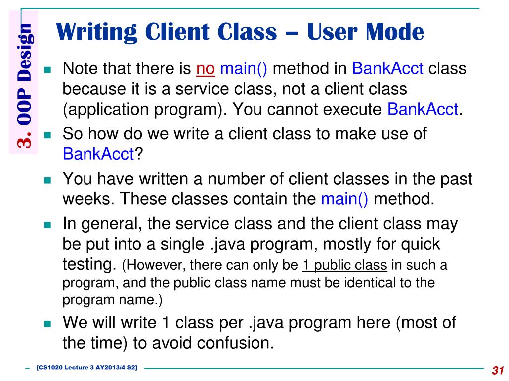 Ppt Cs1020 Lecture Note 3 Object Oriented Programming Oop Part 2 Designer Mode 3216