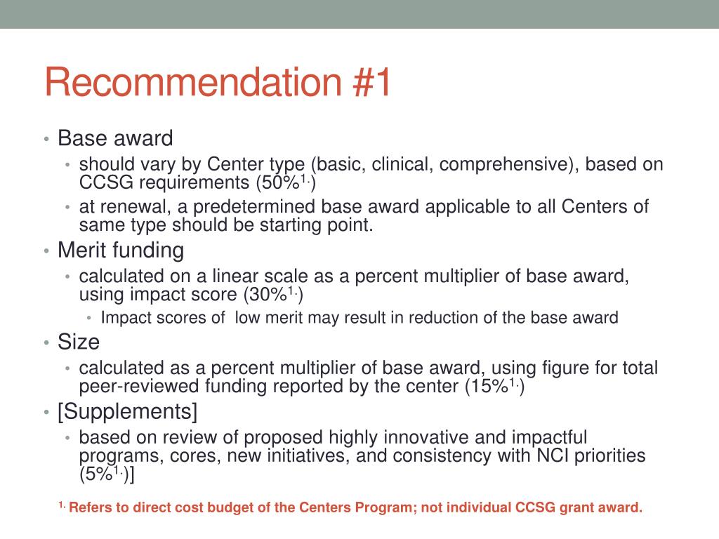 PPT - A New Approach to P30 Cancer Center Support Grant Funding ...