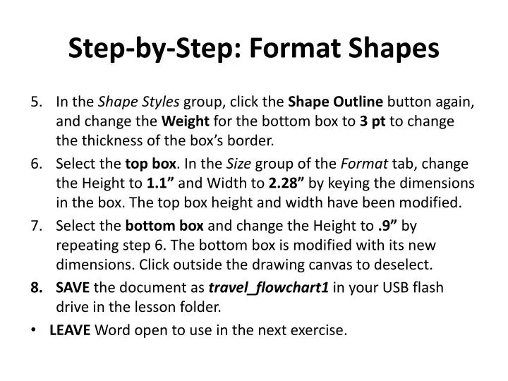 PPT - Step-by-Step: Format Shapes PowerPoint Presentation, free ...