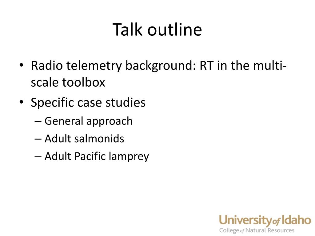 PPT - Radio Telemetry Studies of Adult Salmonids and Pacific Lamprey in ...