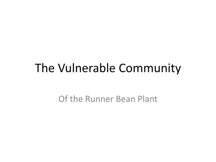 PPT - The Vulnerable Community PowerPoint Presentation, free download ...