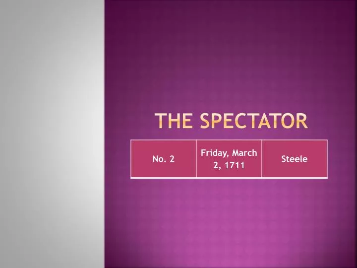 PPT - THE spectator PowerPoint Presentation, free download - ID:2102749