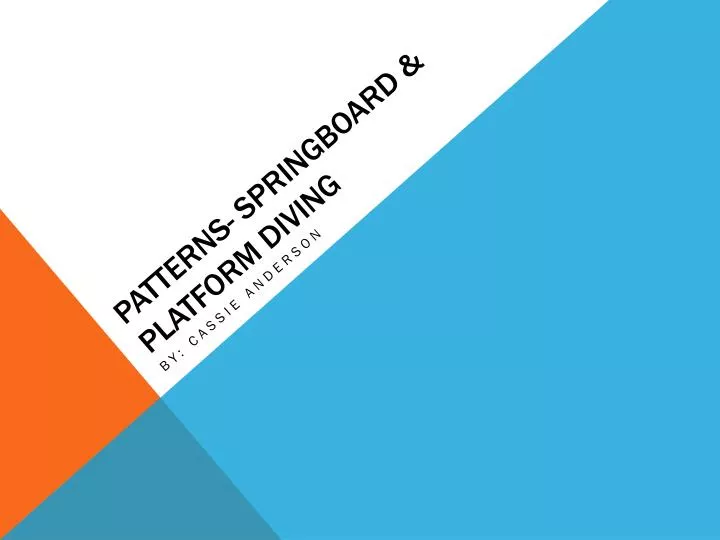 Types Of Springboard And Platform Diving Springboard