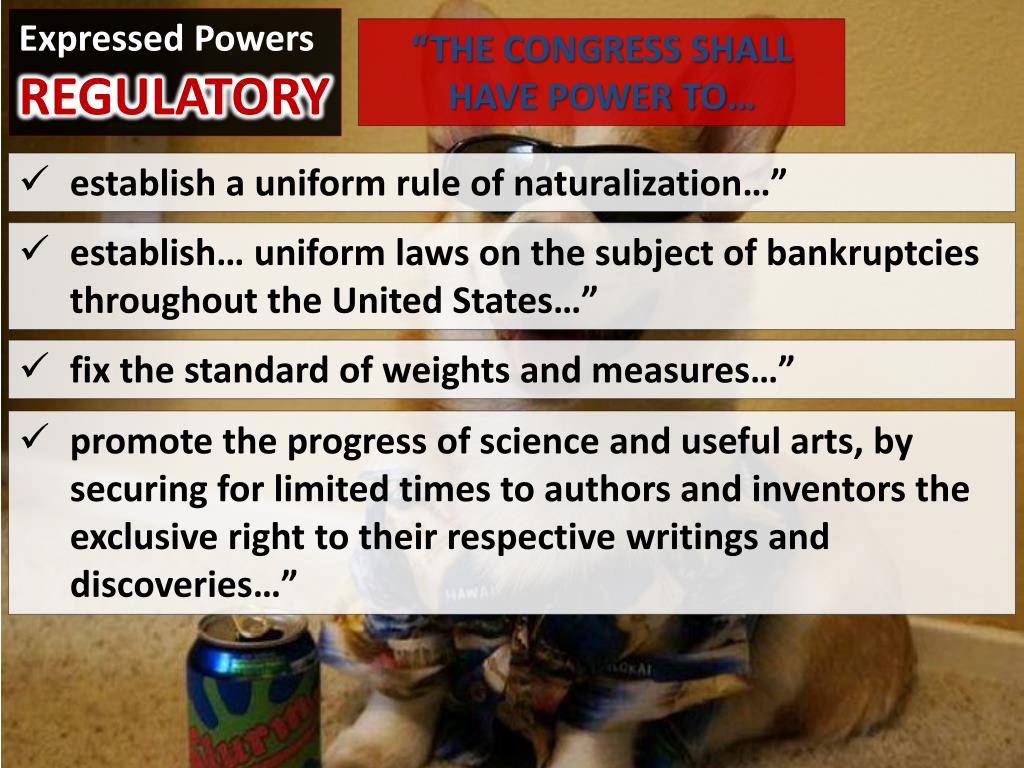 PPT - The United States Congress The Expressed and Implied Powers of ...