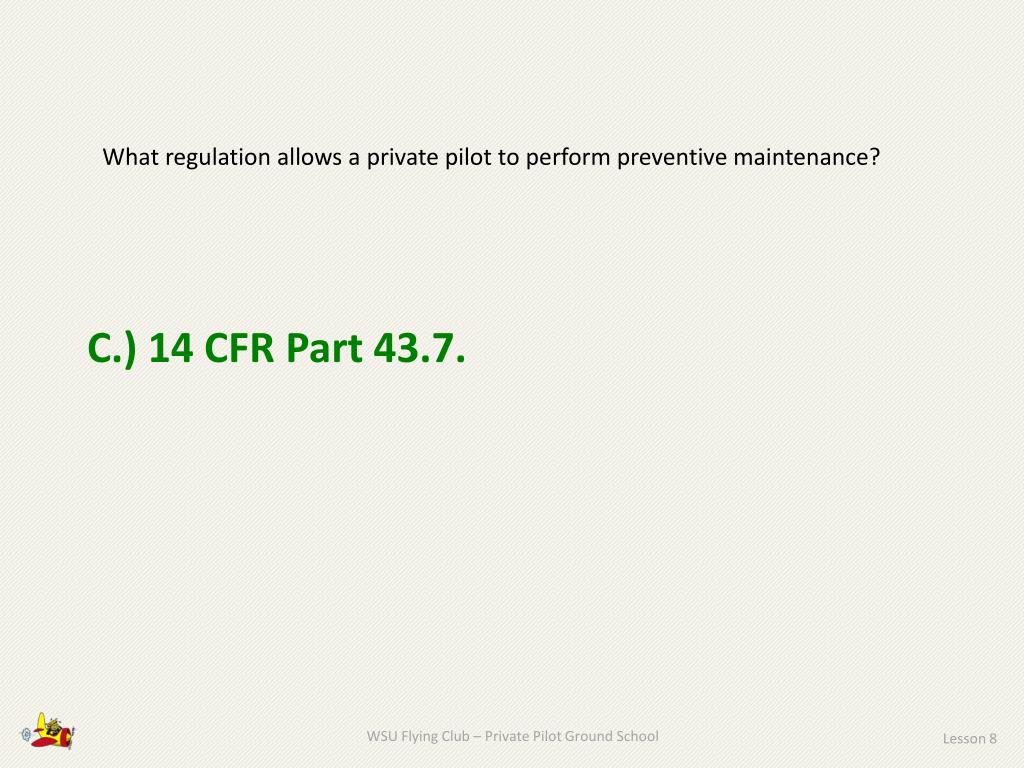PPT - Private Pilot Ground School Lesson 9 – Aero Medical Factors ...