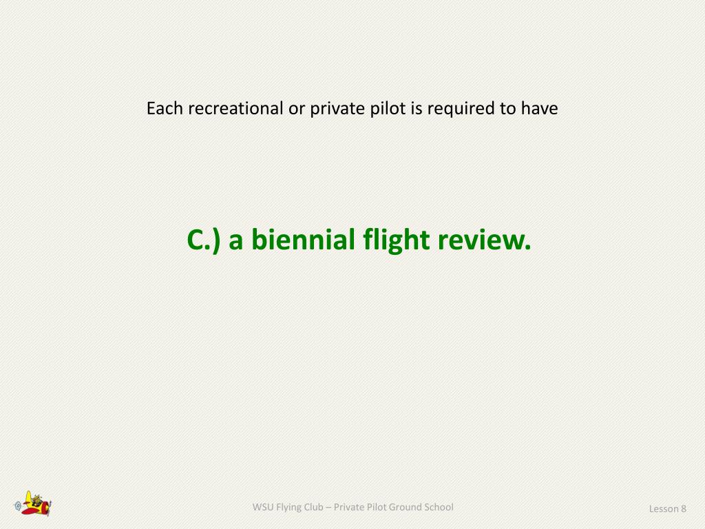 PPT - Private Pilot Ground School Lesson 9 – Aero Medical Factors ...