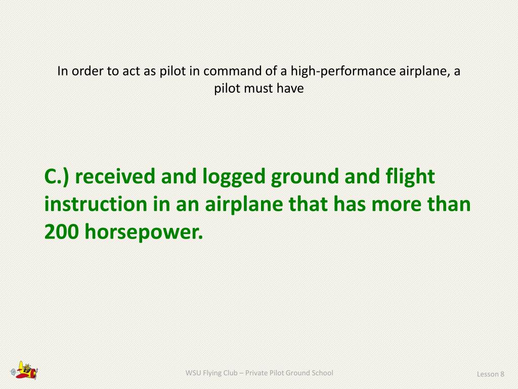 PPT - Private Pilot Ground School Lesson 9 – Aero Medical Factors ...