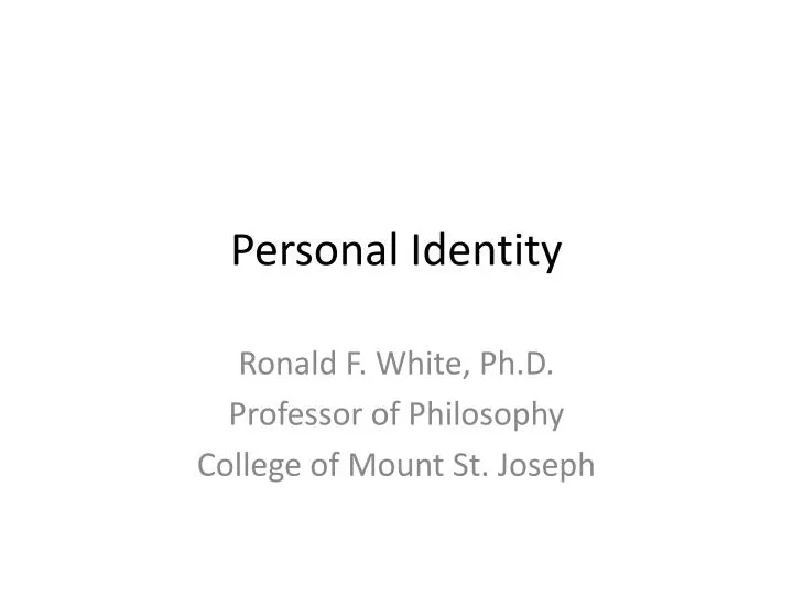 PPT - Personal Identity PowerPoint Presentation, free download - ID:2103934