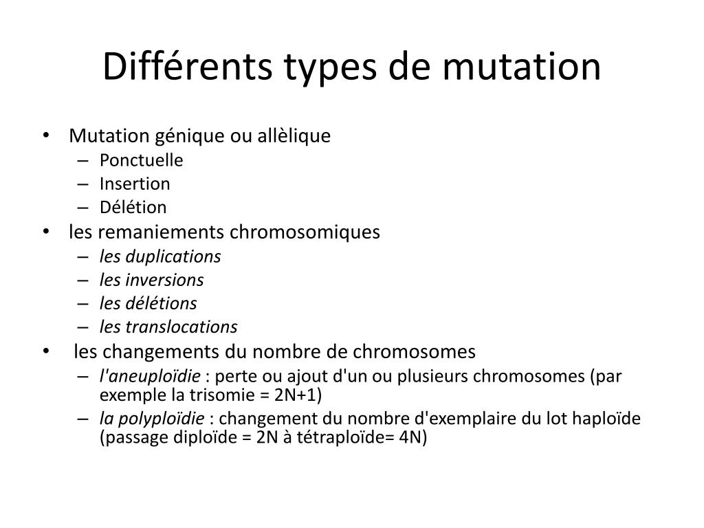 PPT - Stabilité et variabilité de l’information génétique PowerPoint ...