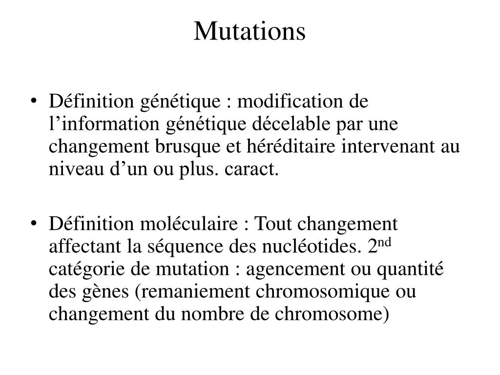 PPT - Stabilité et variabilité de l’information génétique PowerPoint ...