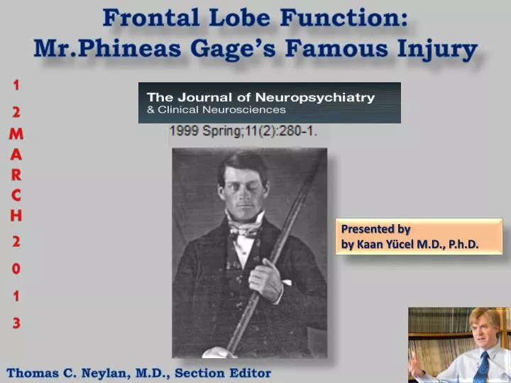 PPT - Frontal Lobe F u nction : Mr.Phineas Gage’s Famous Injury ...