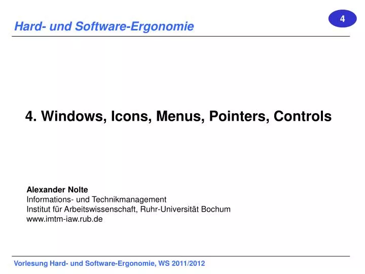 PPT - 4. Windows, Icons, Menus , Pointers, Controls PowerPoint ...