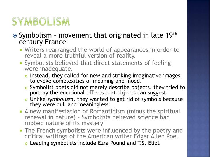 PPT - Symbolism & Imagism PowerPoint Presentation - ID:2106016
