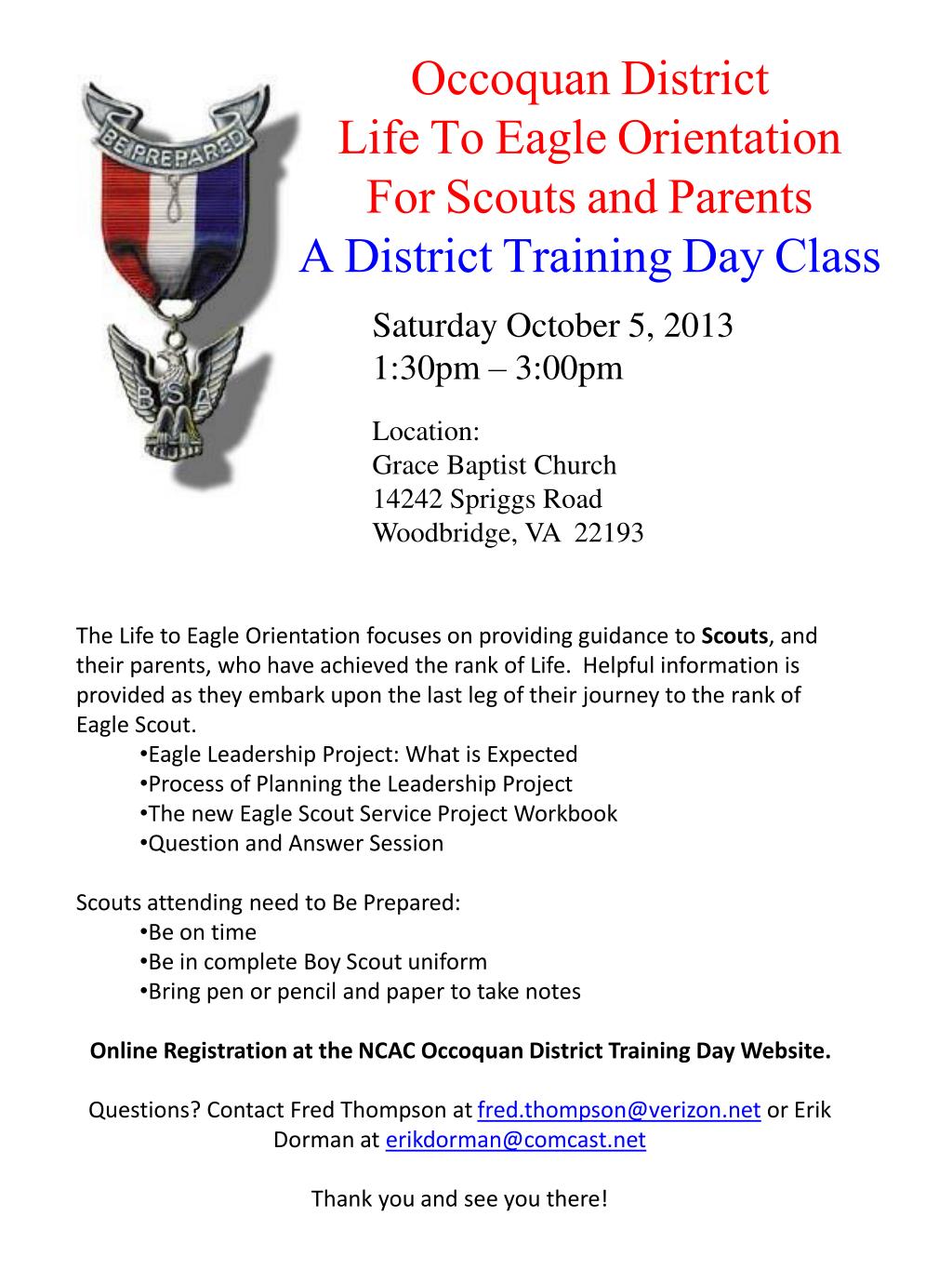 PPT - Occoquan District Life To Eagle Orientation For Scouts and ...