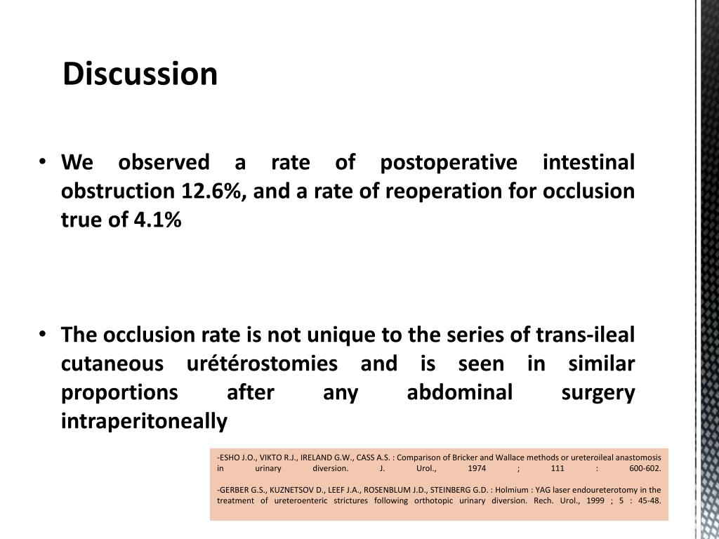 PPT - Mechanical bowel obstruction post radical cystectomy: CT-surgical ...