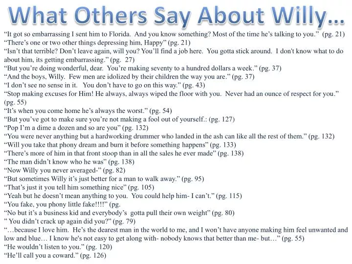 PPT - What Others Say About Willy… PowerPoint Presentation, free ...