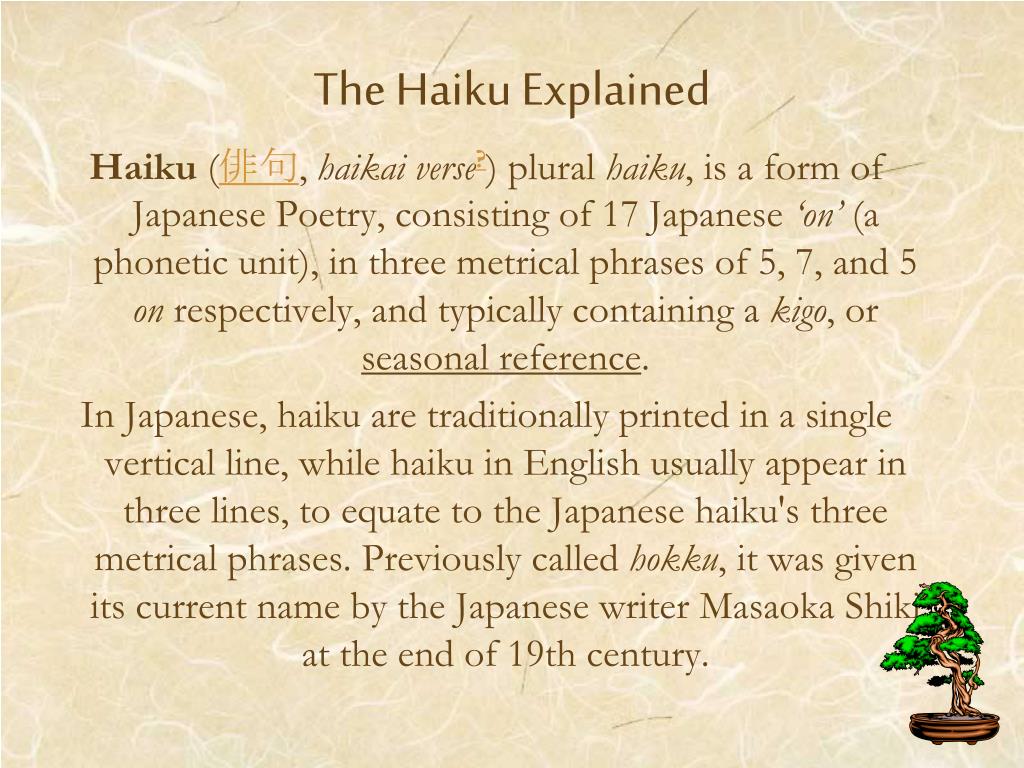 PPT - The Art of Japanese poetry PowerPoint Presentation, free download ...
